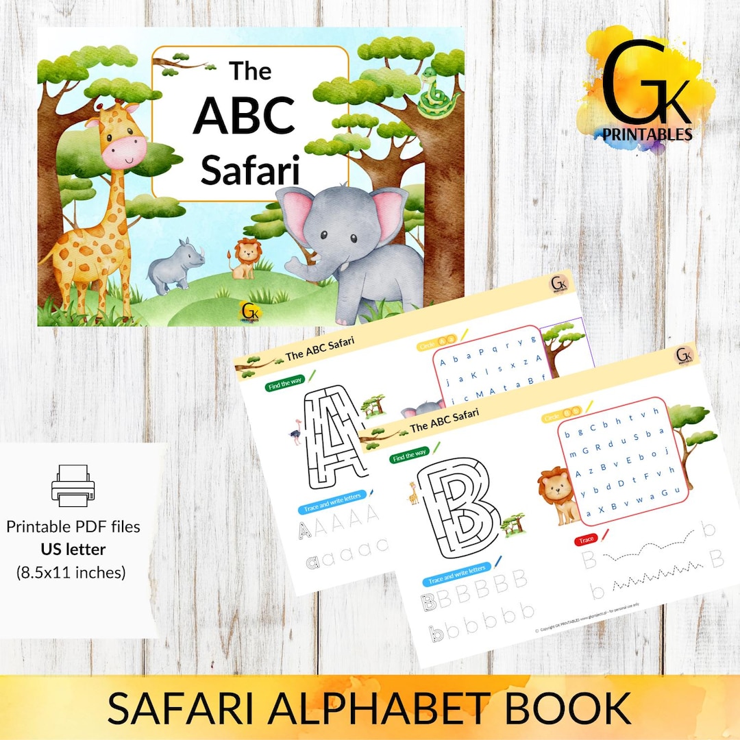 Printable Safari Alphabet Book for Toddlers and Preschoolers. Printable ...