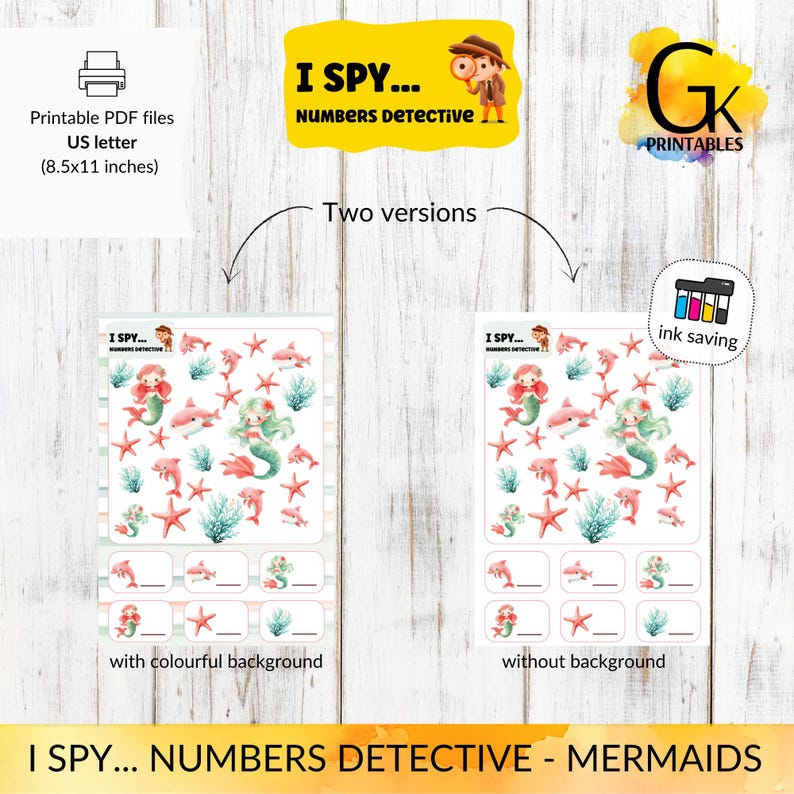 Printable Mermaids I Spy Worksheets for Toddlers and Preschoolers ...