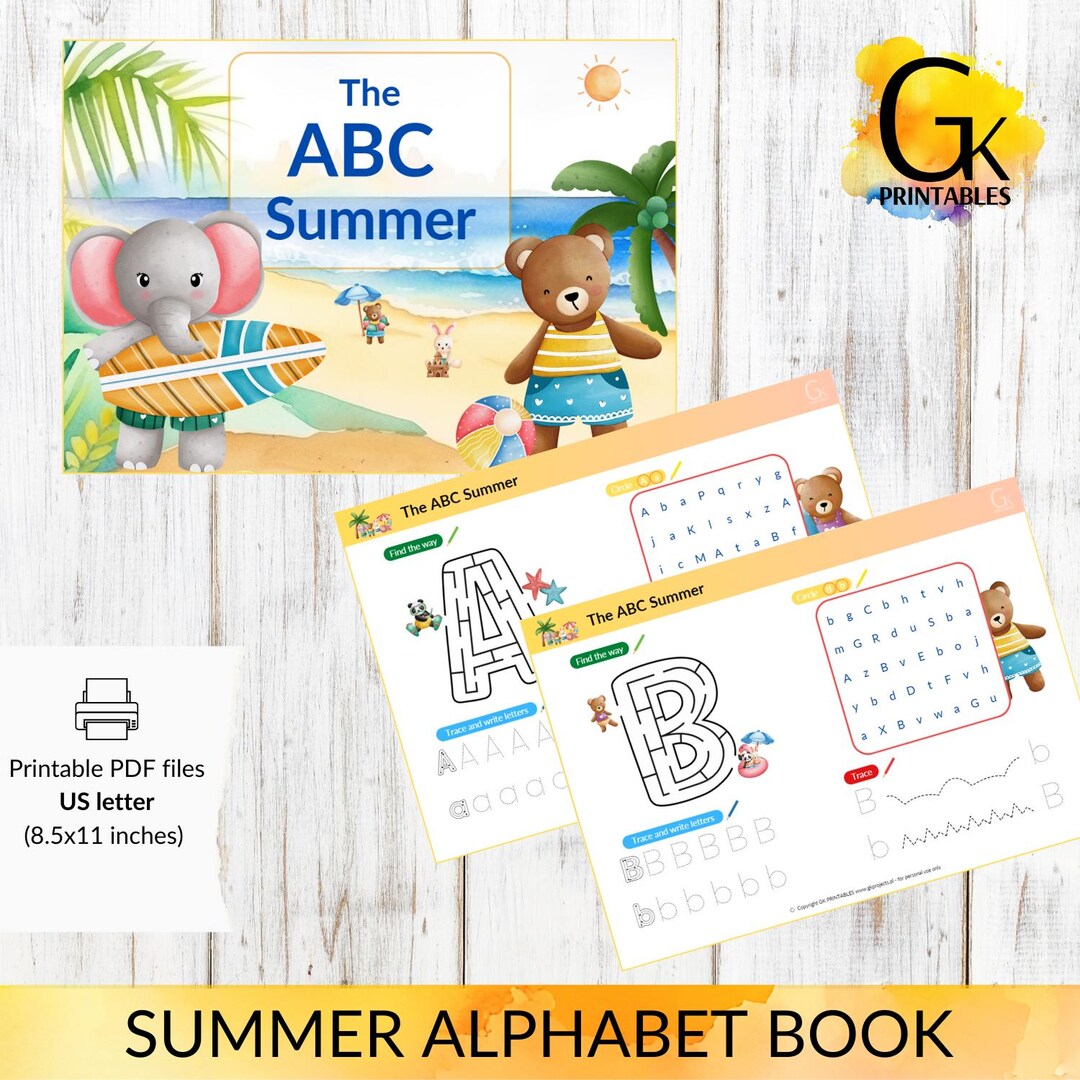 Printable Summer Alphabet Book for Toddlers and Preschoolers. Printable ...