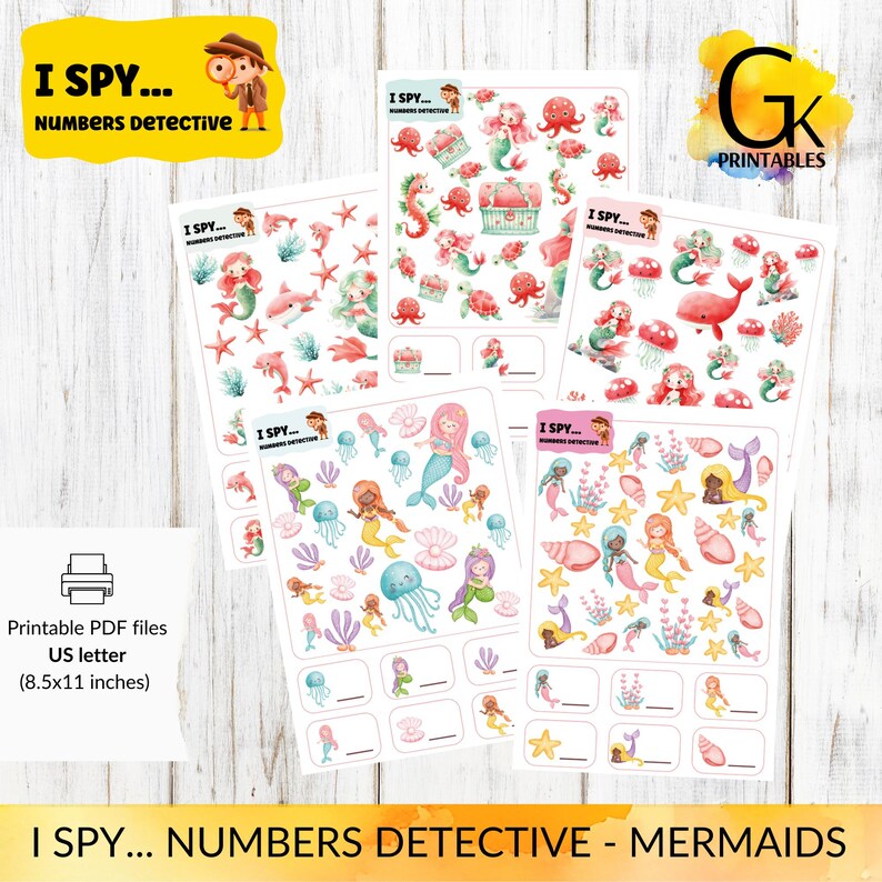 Printable Mermaids I Spy Worksheets for Toddlers and Preschoolers ...
