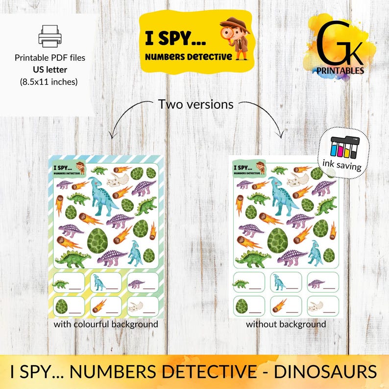 Printable Dinosaur I Spy Worksheets for Toddlers and Preschoolers ...