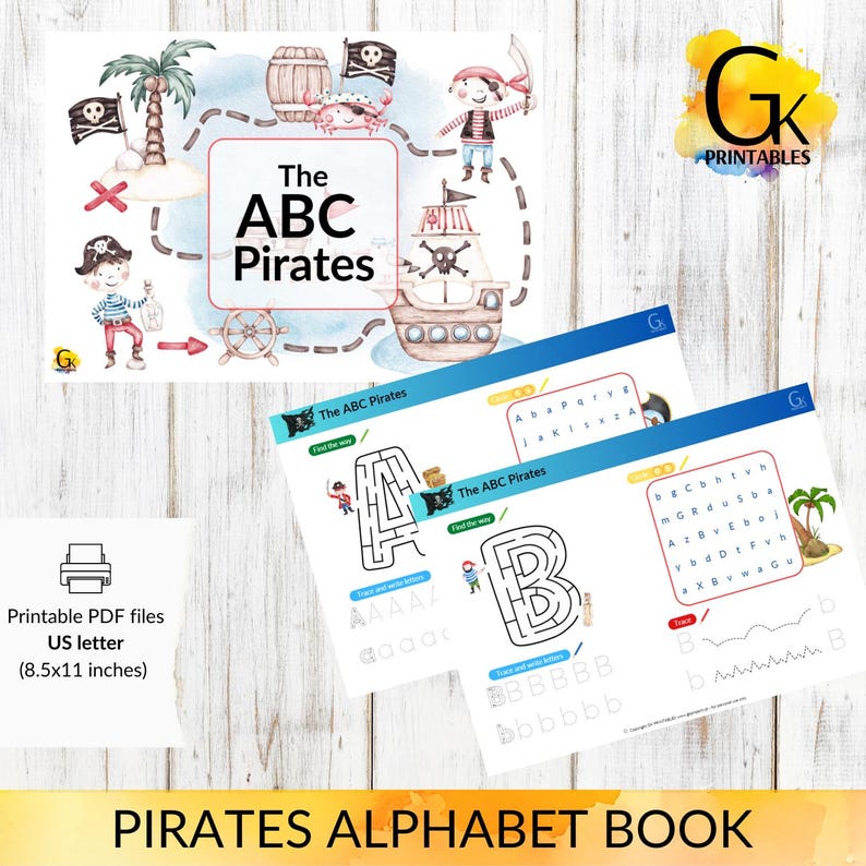 Printable Pirates Alphabet Book for Toddlers and Preschoolers ...