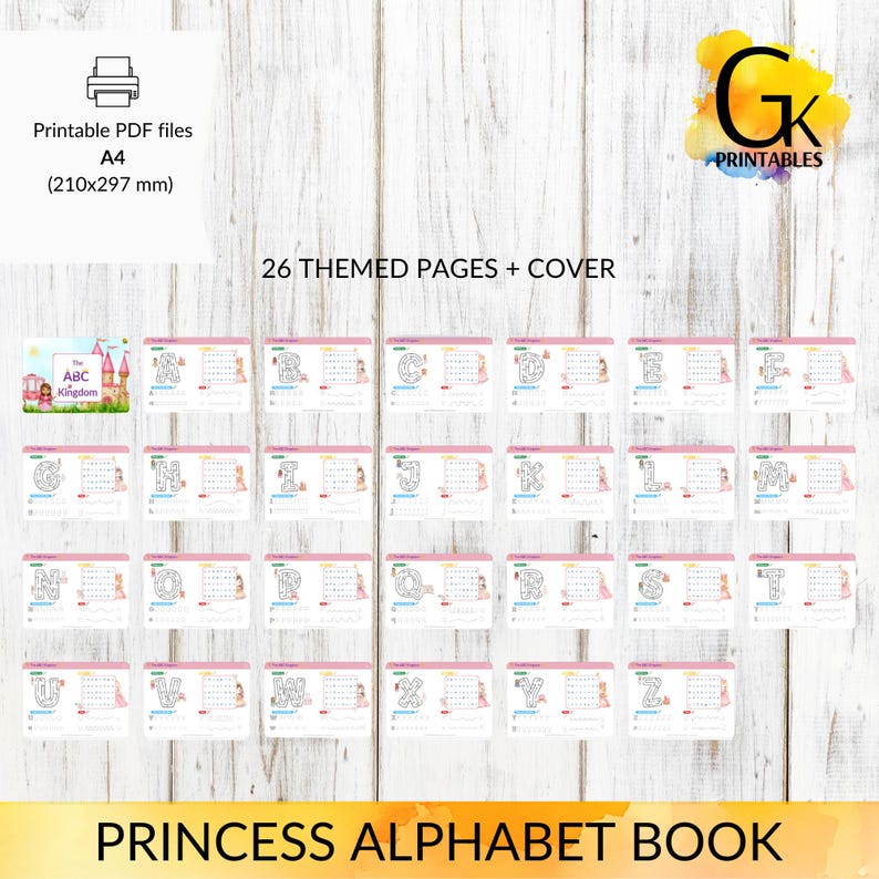 Printable Princess Alphabet Book for Toddlers and Preschoolers ...