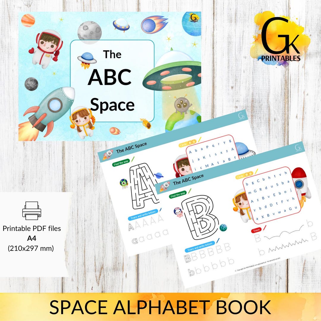 Printable Space Alphabet Book for Toddlers and Preschoolers. Printable ...