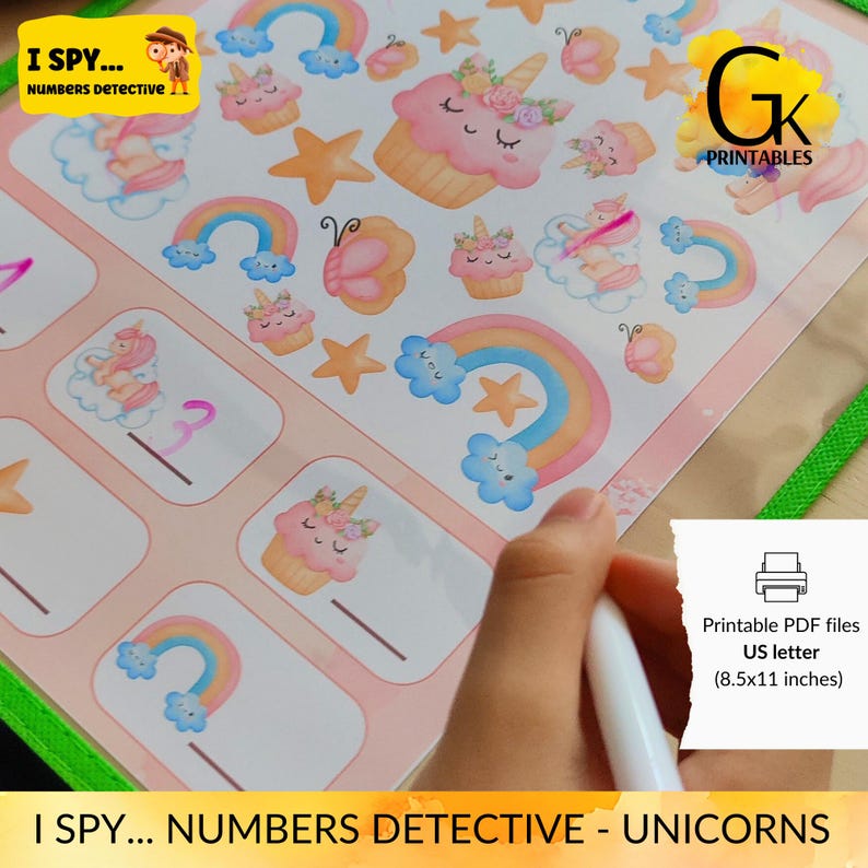 Printable Unicorns I Spy Worksheets for Toddlers and Preschoolers ...