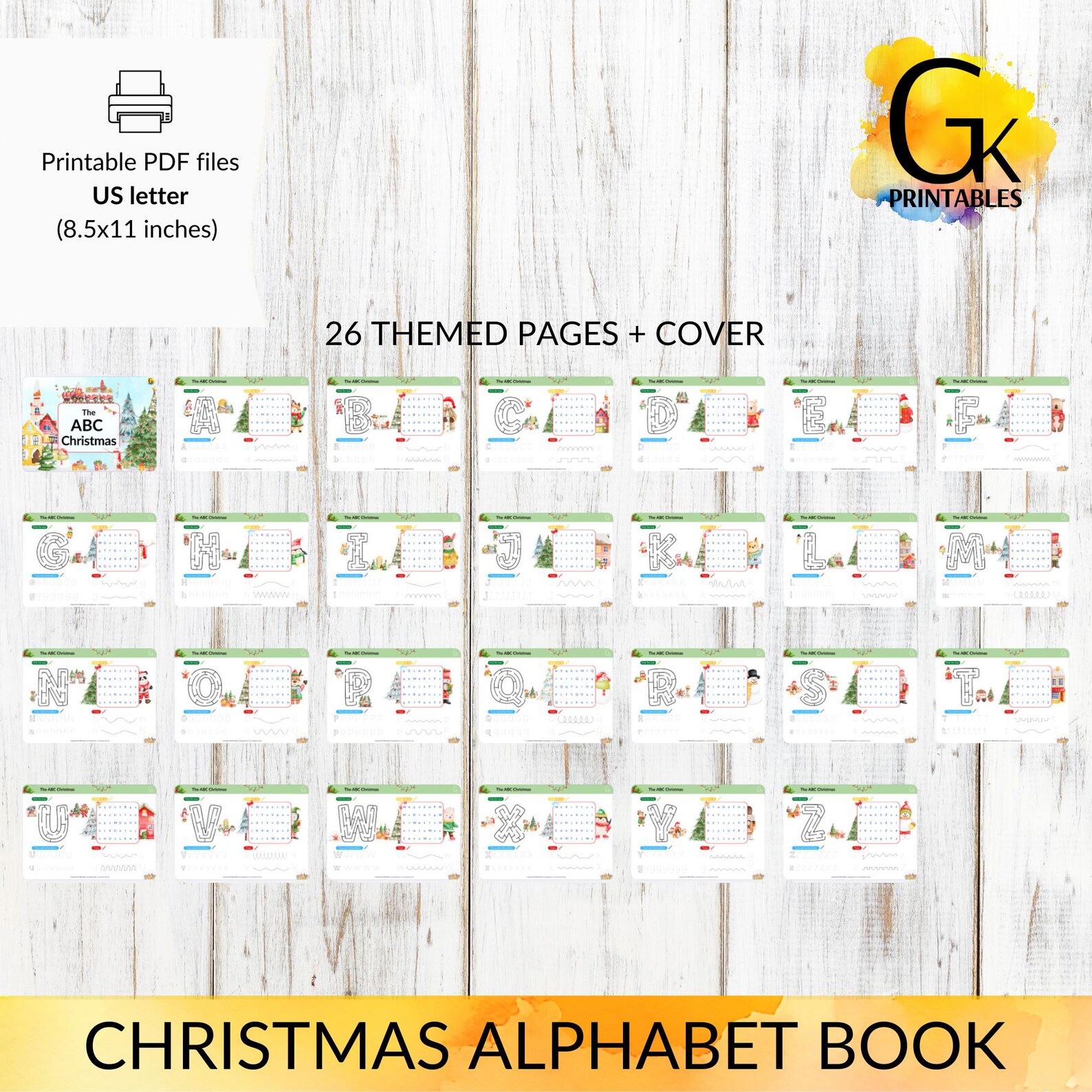 Printable Christmas Alphabet Book for Toddlers and Preschoolers ...