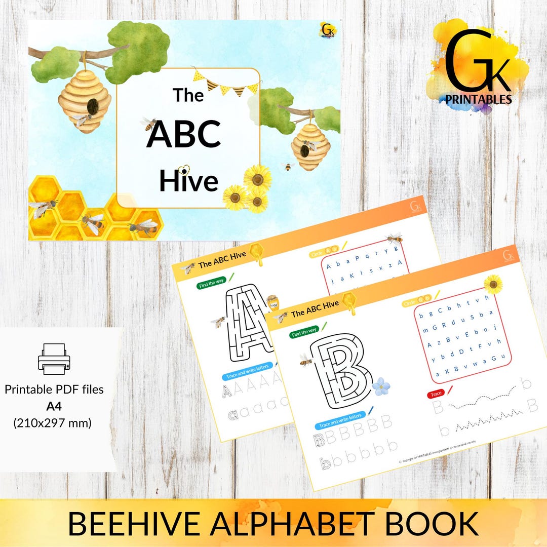 Printable Beehive Alphabet Book for Toddlers and Preschoolers. Printable Preschool, Pre-k ...
