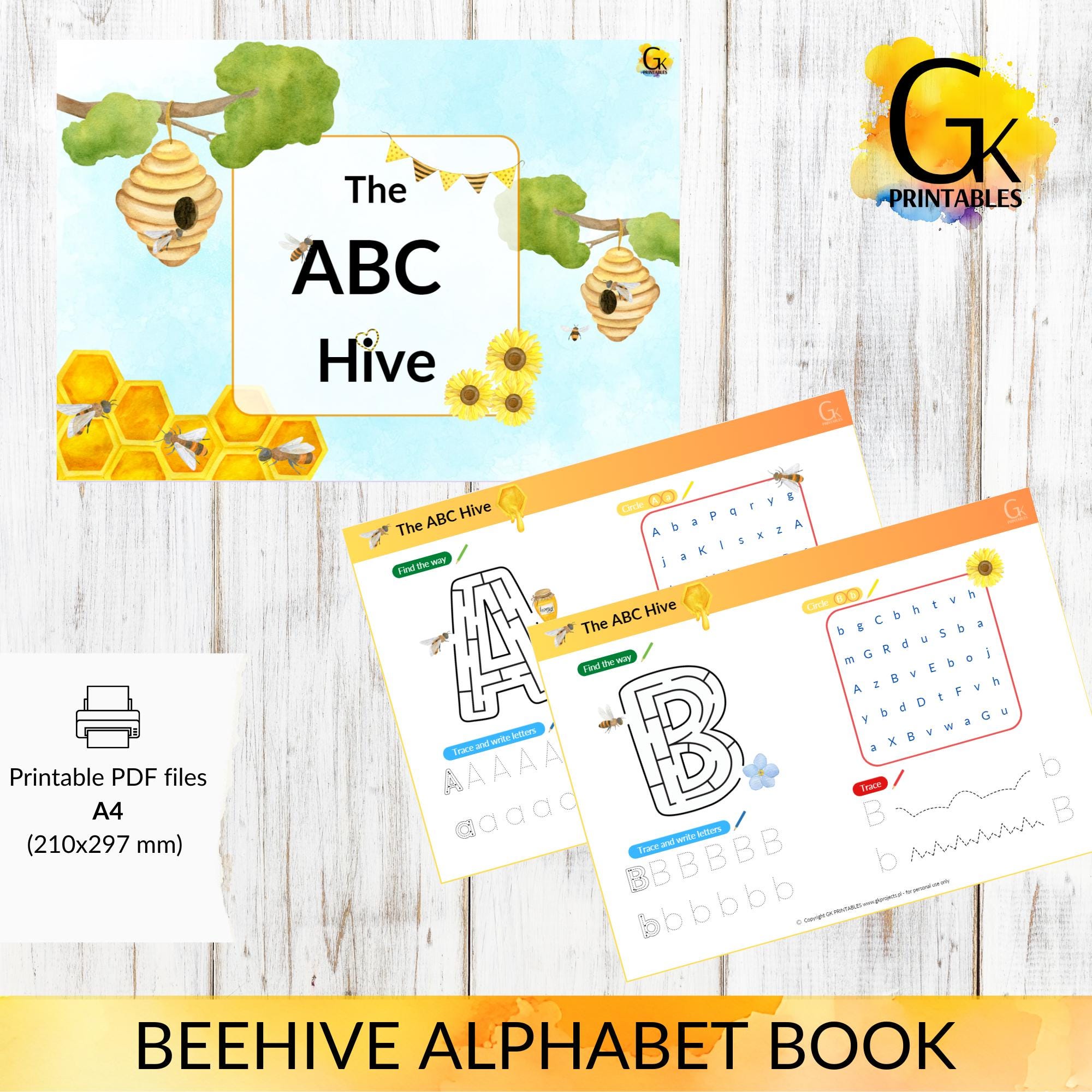 Printable Beehive Alphabet Book for Toddlers and Preschoolers ...