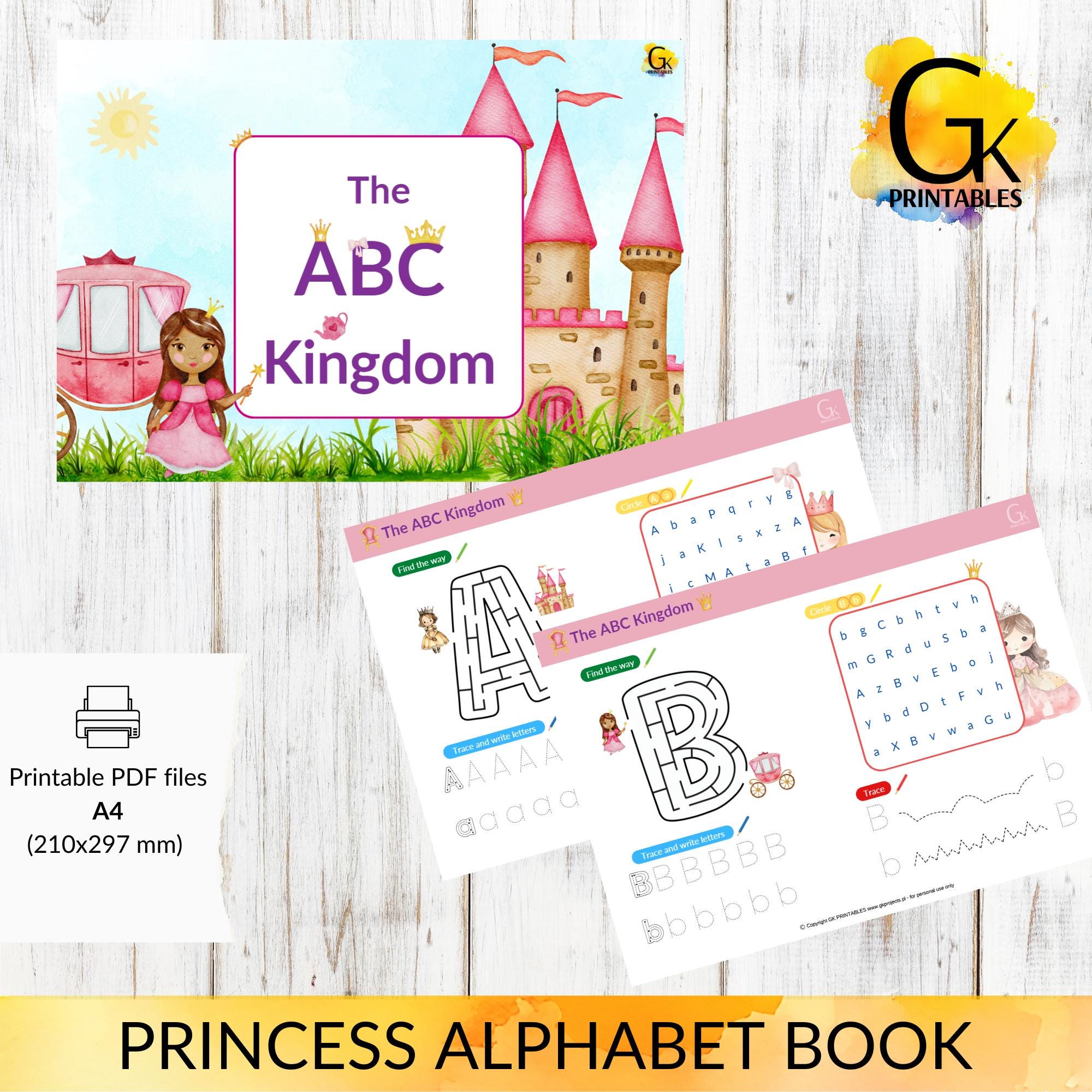 Printable Princess Alphabet Book for Toddlers and Preschoolers ...