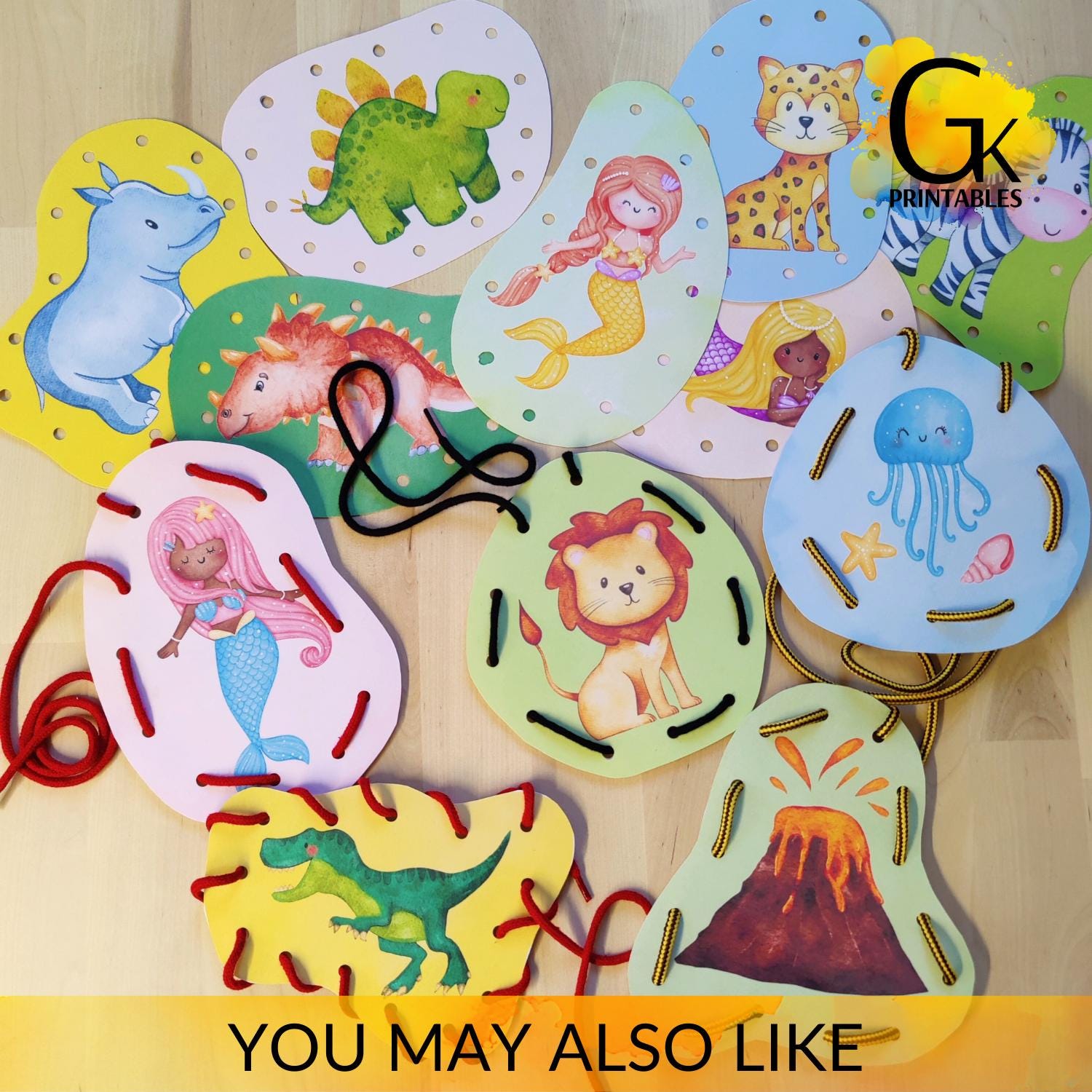 Summer Lacing Cards for Toddlers and Preschoolers.printable Preschool ...