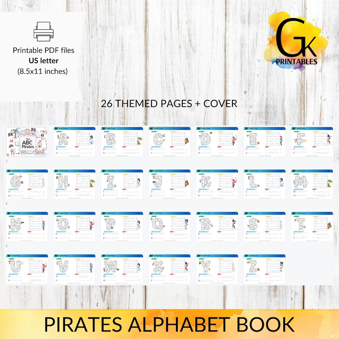 Printable Pirates Alphabet Book for Toddlers and Preschoolers ...