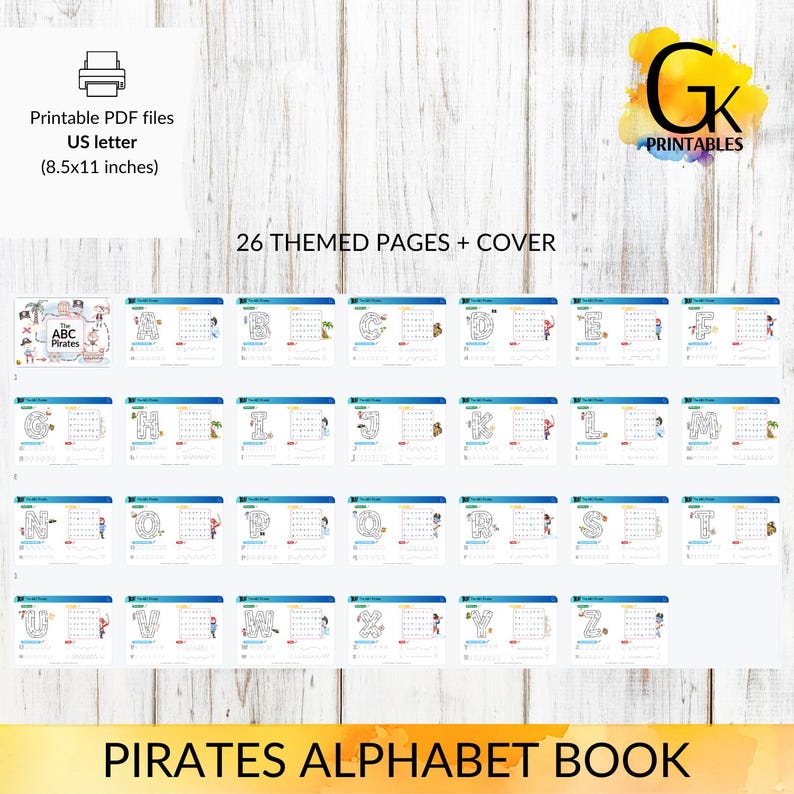 Printable Pirates Alphabet Book for Toddlers and Preschoolers ...