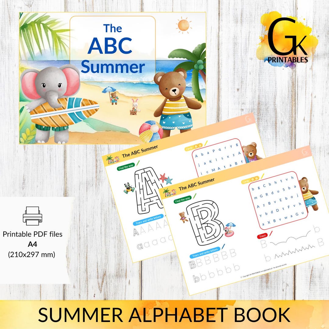 Printable Summer Alphabet Book for Toddlers and Preschoolers. Printable ...