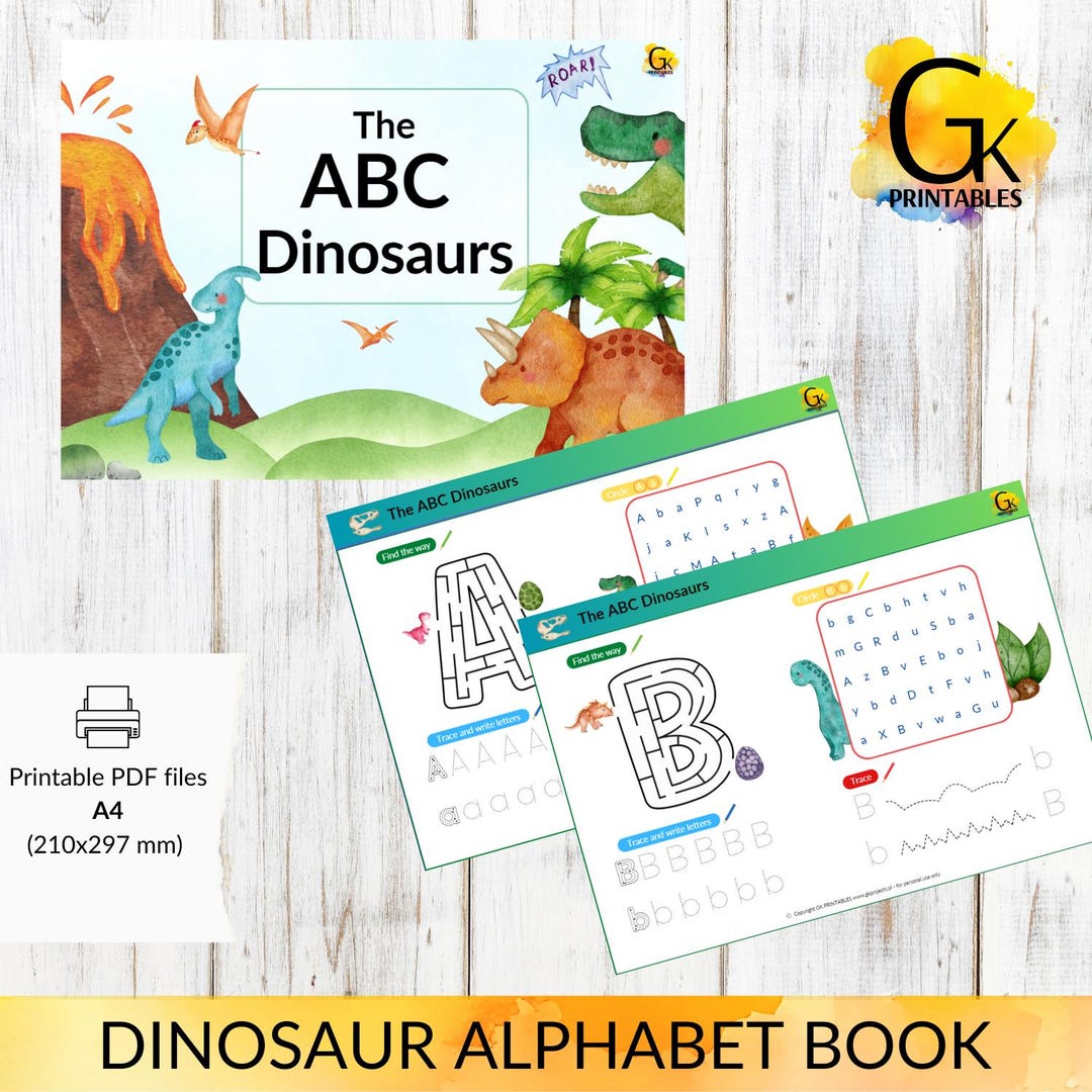 Printable Dinosaur Alphabet Book for Toddlers and Preschoolers ...