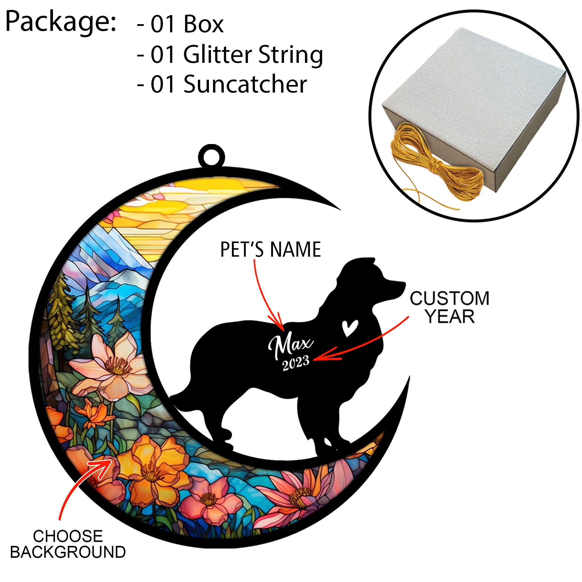 Personalized Border Collie Dog Memorial Suncatcher Pet Loss - Etsy