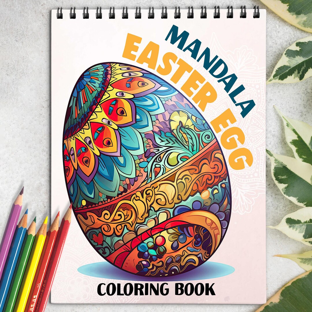 Mandala Easter Egg Spiral Bound Coloring Book 30 Mandala Easter Egg ...