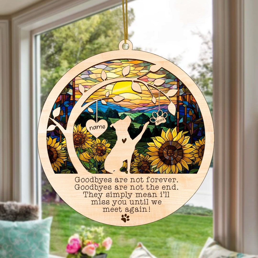 Personalized Pitbull Memorial, Spirit Tree Suncatcher, Custom Christmas ...