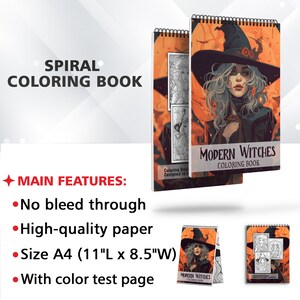 Modern Witches Spiral Bound Coloring Book Dive Into 30 Intriguing ...
