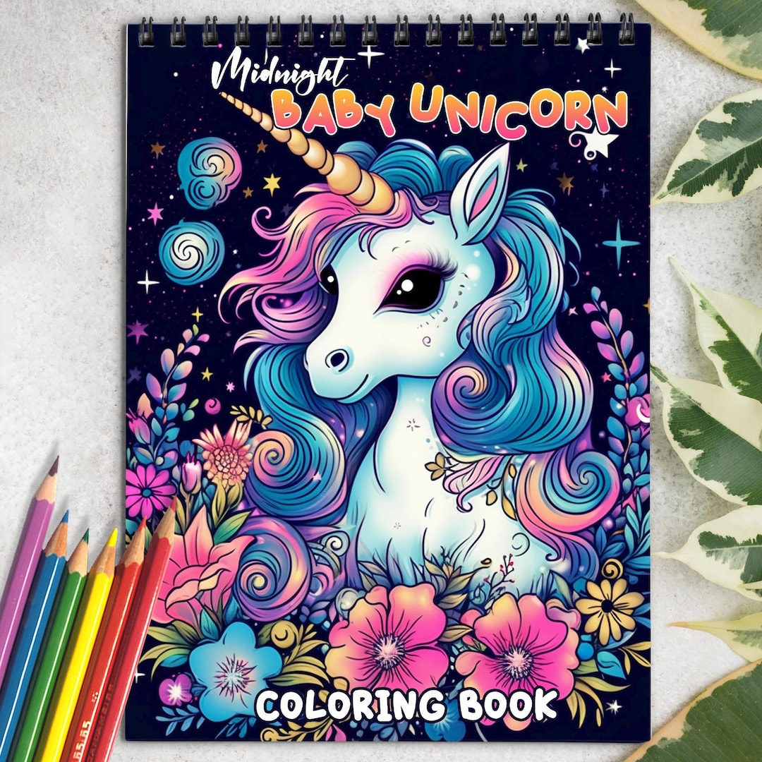Midnight Baby Unicorn Bound Coloring Book Unleash Your Creativity With ...