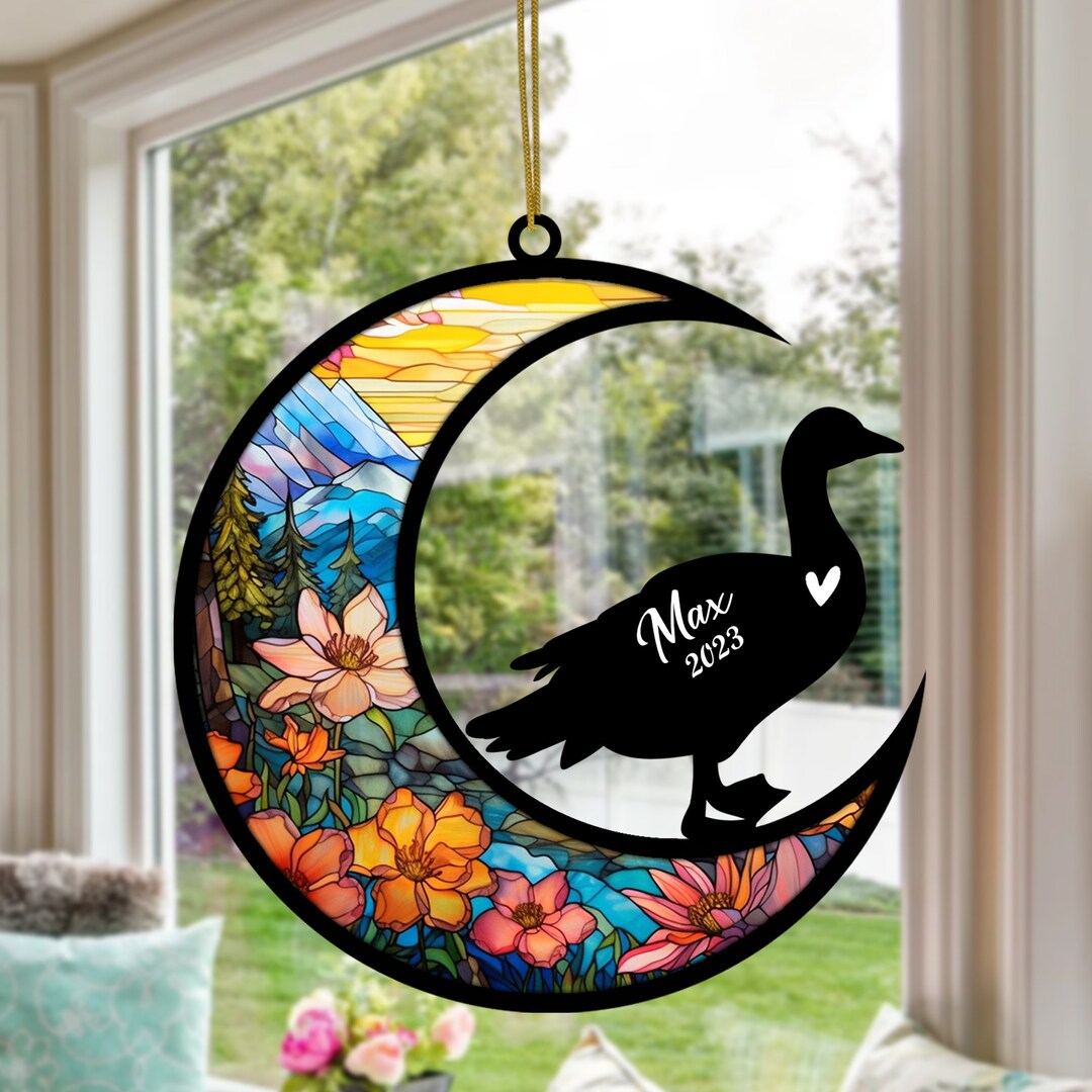 Personalized Duck Memorial Suncatcher, Pet Loss Sympathy, Rememberance ...
