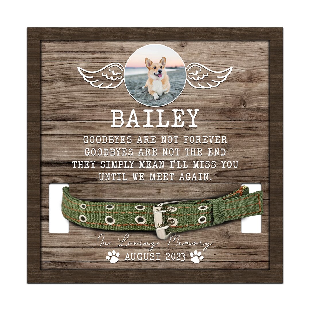 Custom Pets Collar Frame, Pet Memorial Picture Frame With Collar, Pet ...