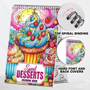Sweet Desserts Spiral Bound Coloring Book Explore 30 Intriguing ...