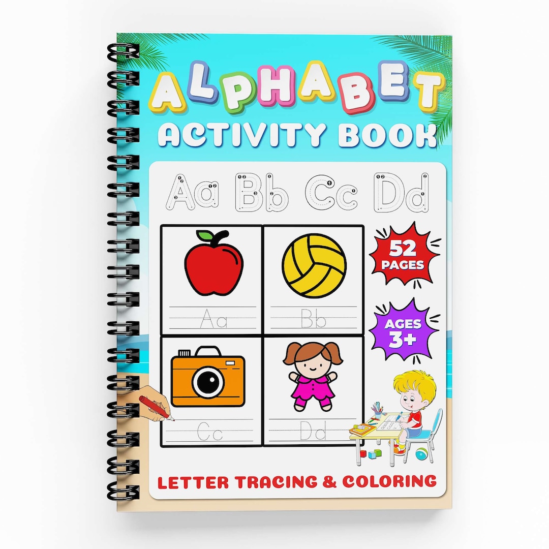 ABC Alphabet Spiral Bound Activity Book Cute Handwriting Practice and ...