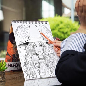 Modern Witches Spiral Bound Coloring Book Dive Into 30 Intriguing ...