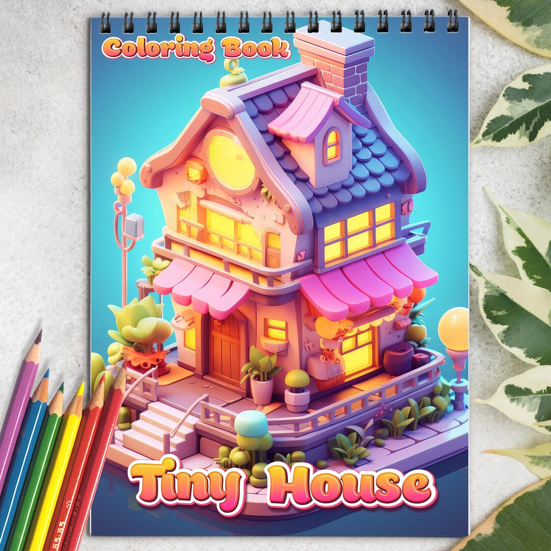 Tiny Pocket House Spiral Bound Coloring Book Dive Into the Tiny House ...