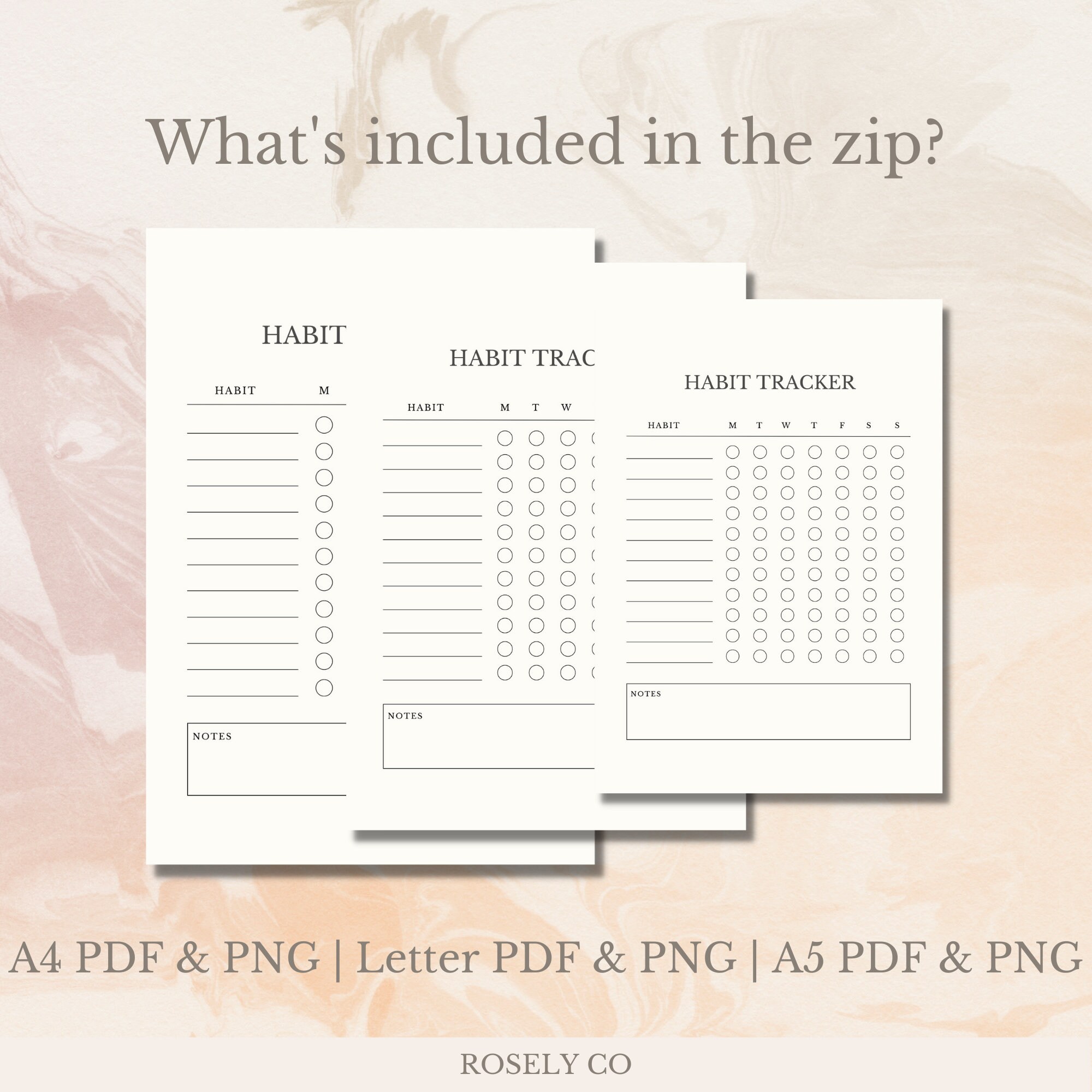 Printable Minimalist Daily Habit Tracker Printable/everyday Habit ...