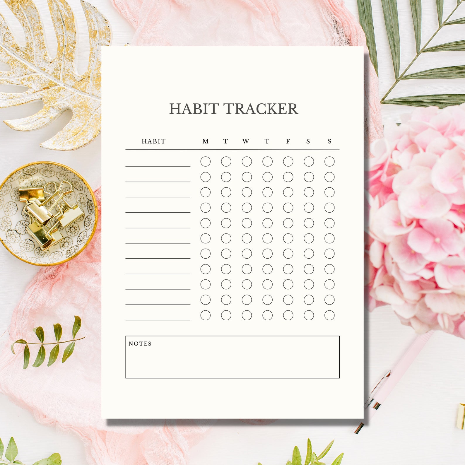 Printable Minimalist Daily Habit Tracker Printable/everyday Habit ...