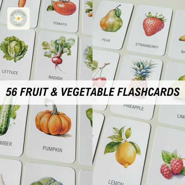 Fruit and Vegetable Flashcards - Etsy Australia