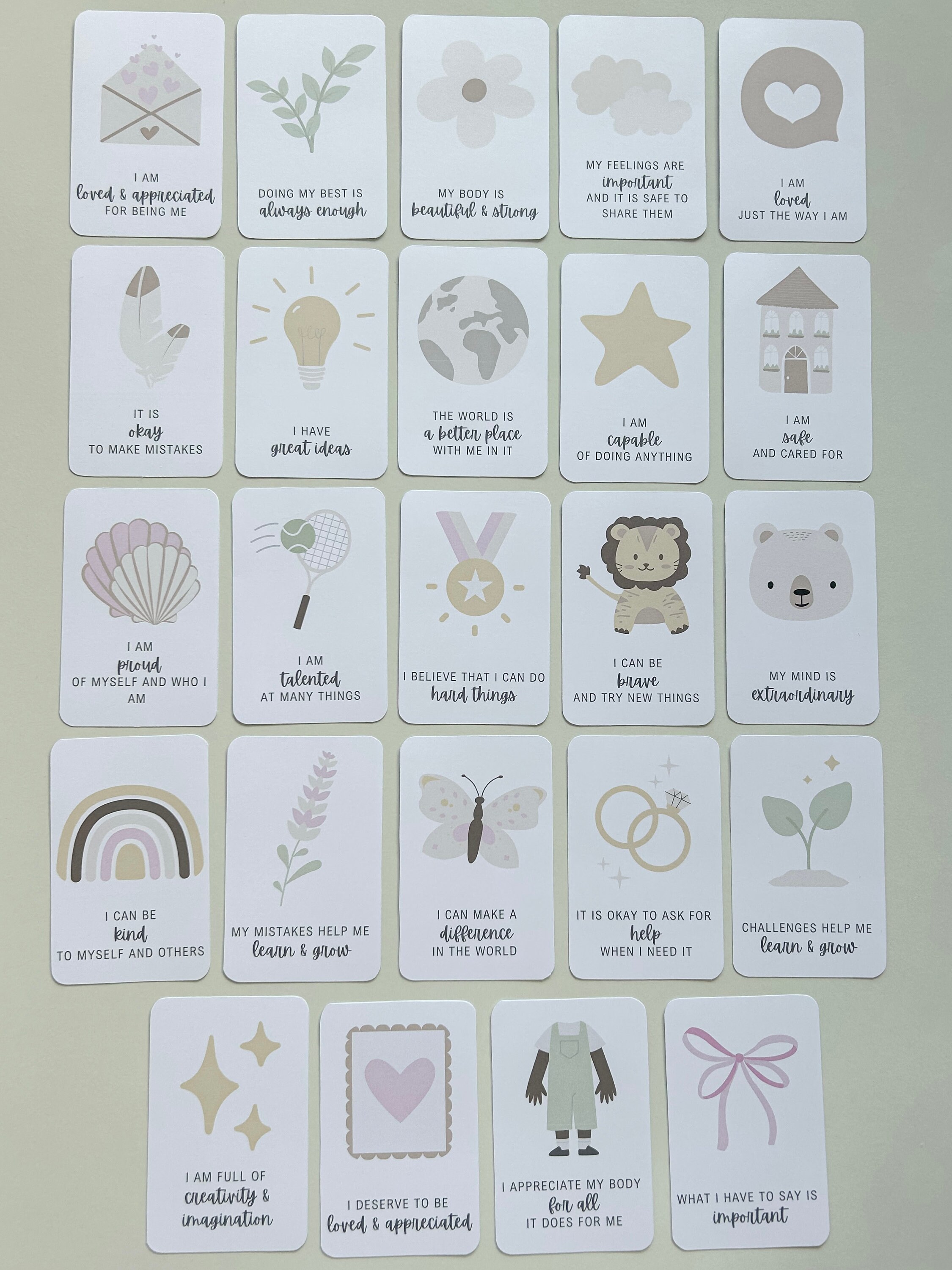 Children’s Affirmation Cards Printable, Positive Mindset for Kids ...