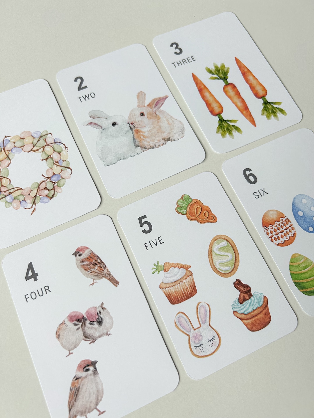 1-10 Easter Number Flashcards Watercolour Printable, Learn to Count for ...