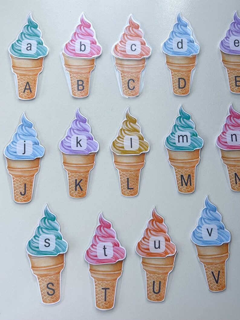 Letter Matching Activity Upper and Lower Case Ice Cream Printable ...