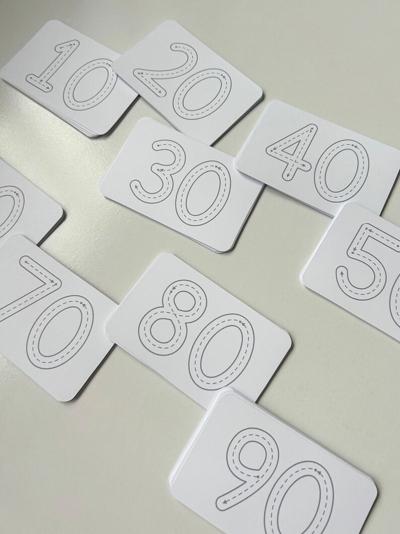 10-99 Number Tracing Cards Printable, Early Writing Skills, Numeracy ...