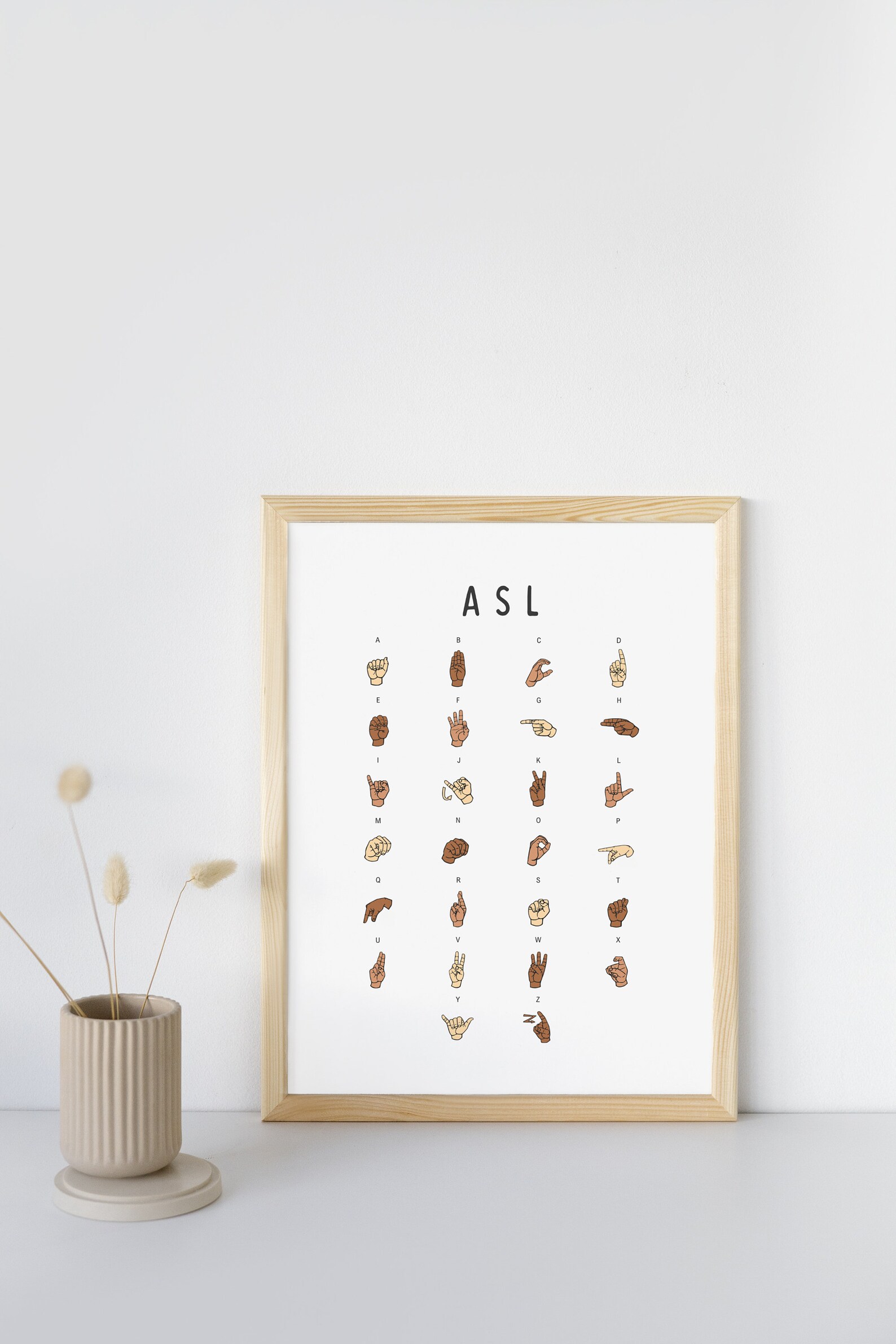 ASL Alphabet Poster Printable, Learn American Sign Language Alphabet ...