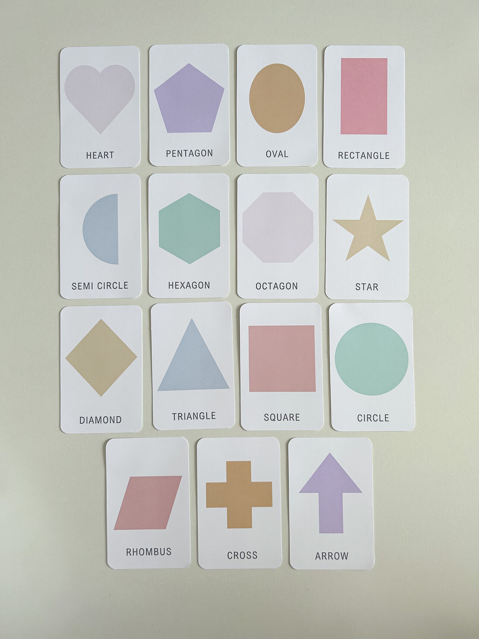 15 Shape Flashcards Printable, Kids Shape Recognition Cards, Children's ...