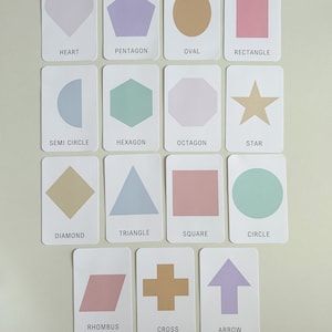 15 Shape Flashcards Printable, Kids Shape Recognition Cards, Children's ...