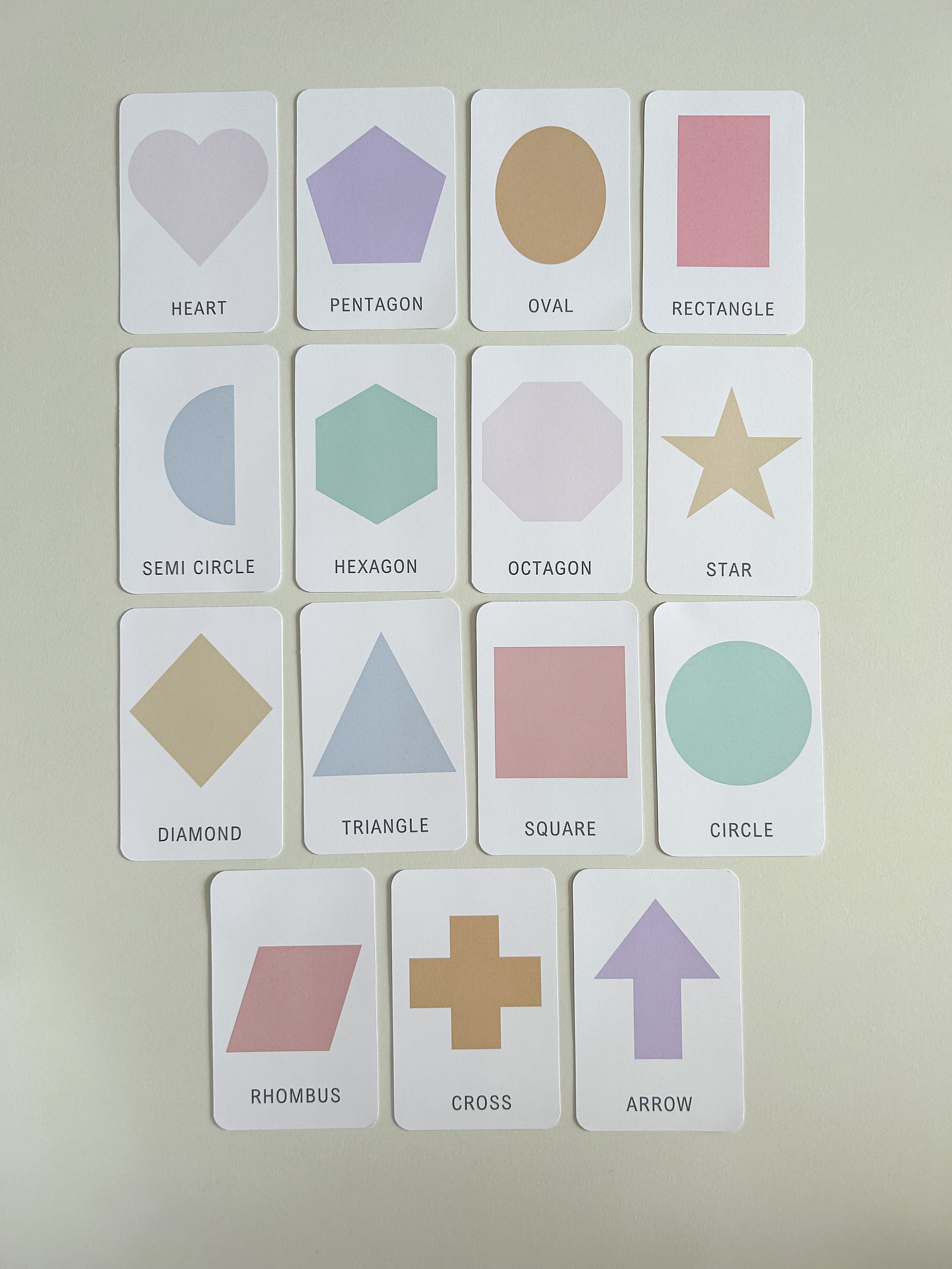 15 Shape Flashcards Printable, Kids Shape Recognition Cards, Children's ...