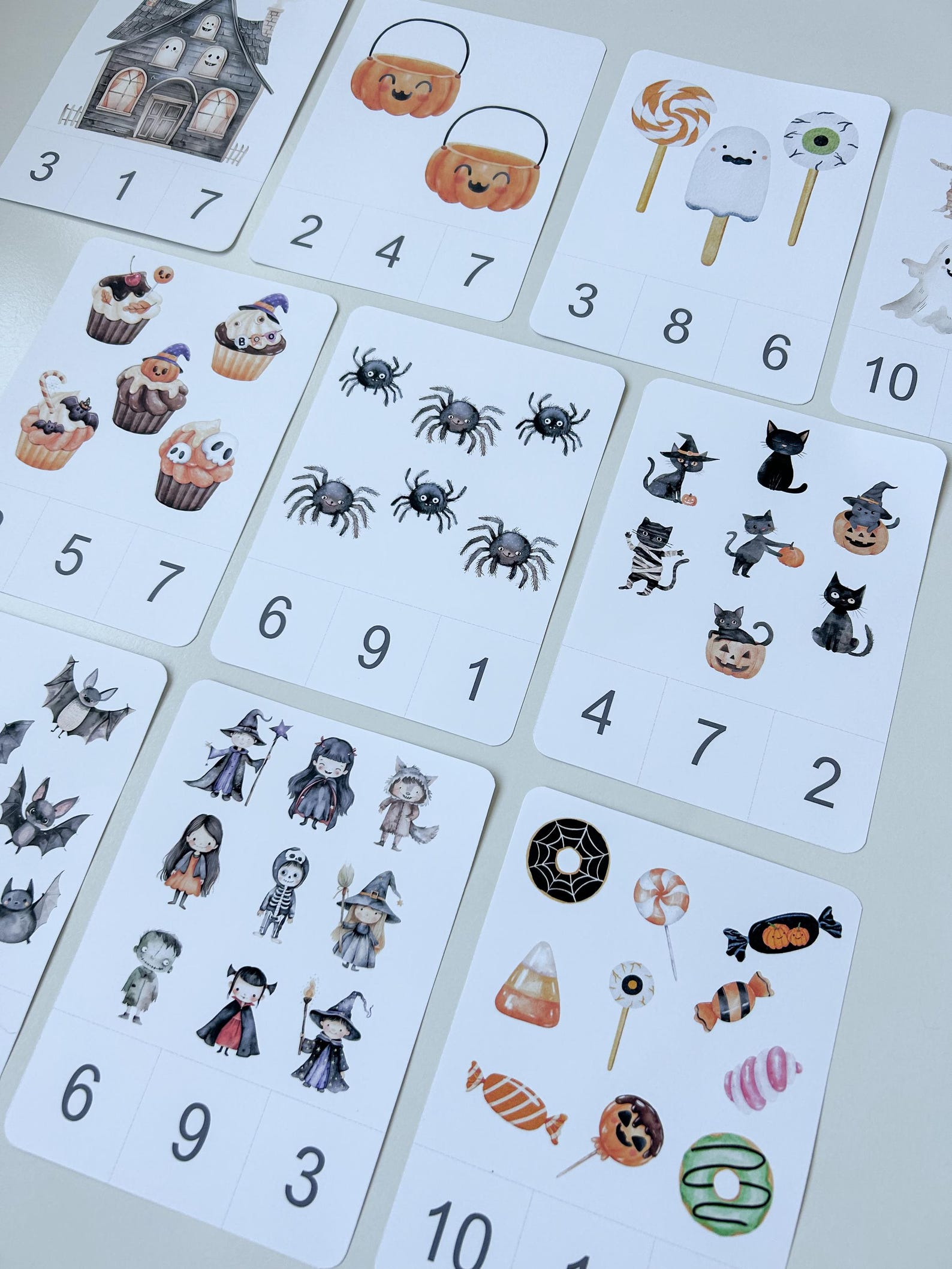 1-10 Halloween Number Peg Matching Printable, Counting for Children ...