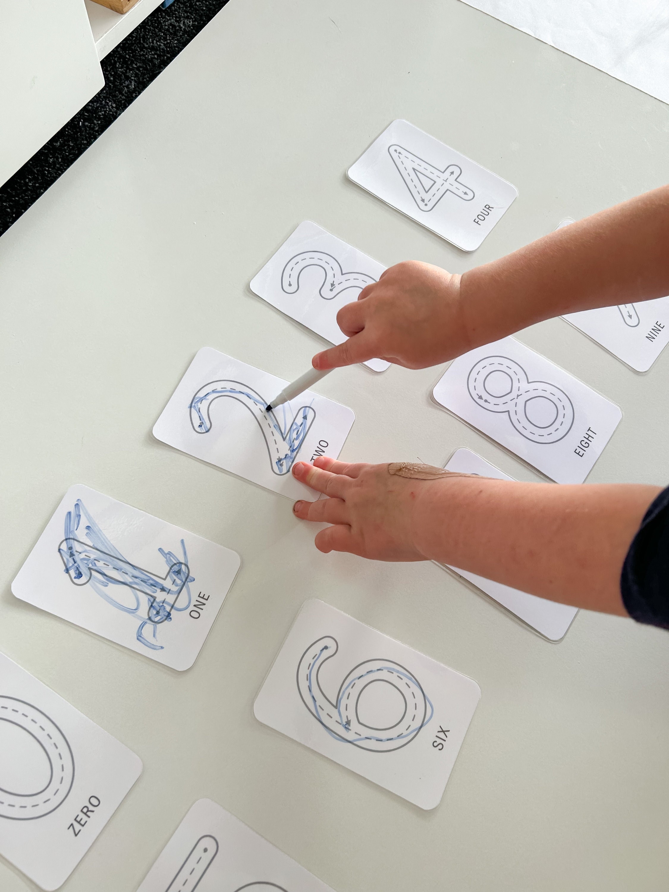 0-9 Number Tracing Cards Printable, Early Writing Skills, Numeracy ...