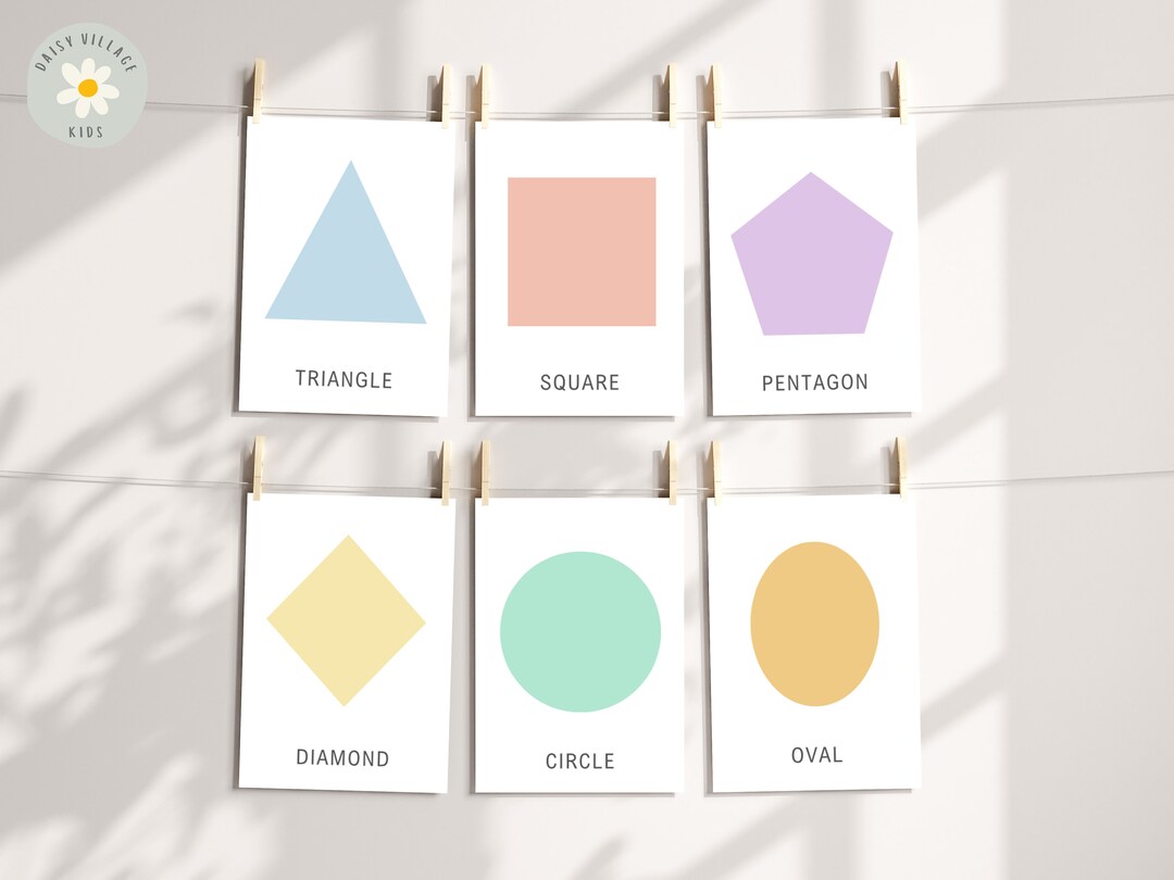 15 Shape Flashcards Printable Kids Shape Recognition Cards - Etsy Singapore
