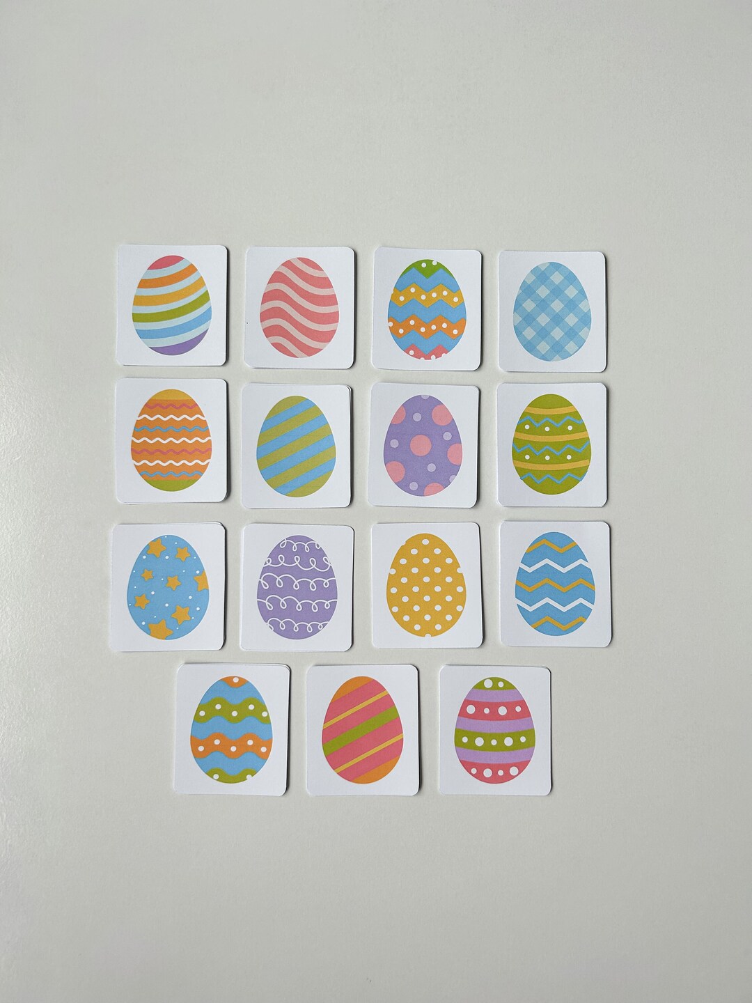30 Easter Egg Memory Matching Cards Bright Printable, Easter Puzzle ...