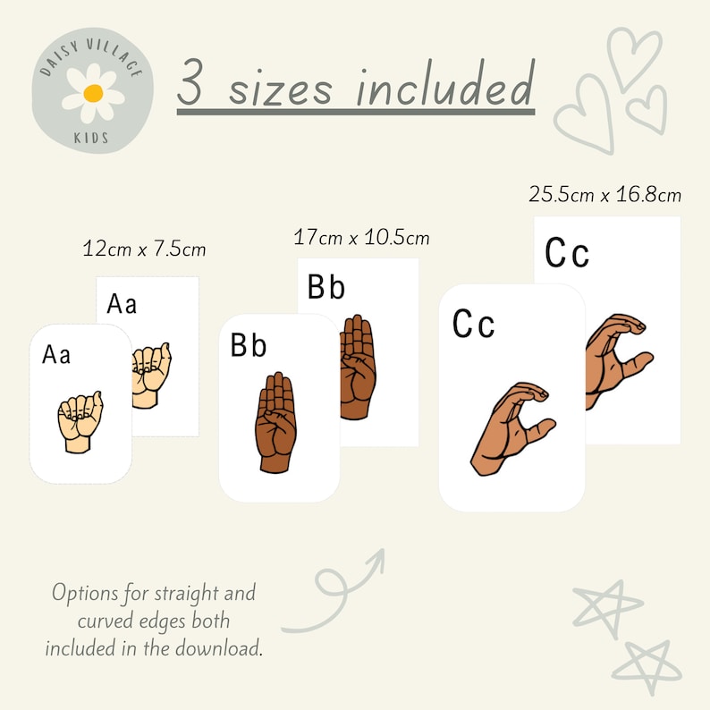 ASL Alphabet Flashcards Printable, Learn American Sign Language ...