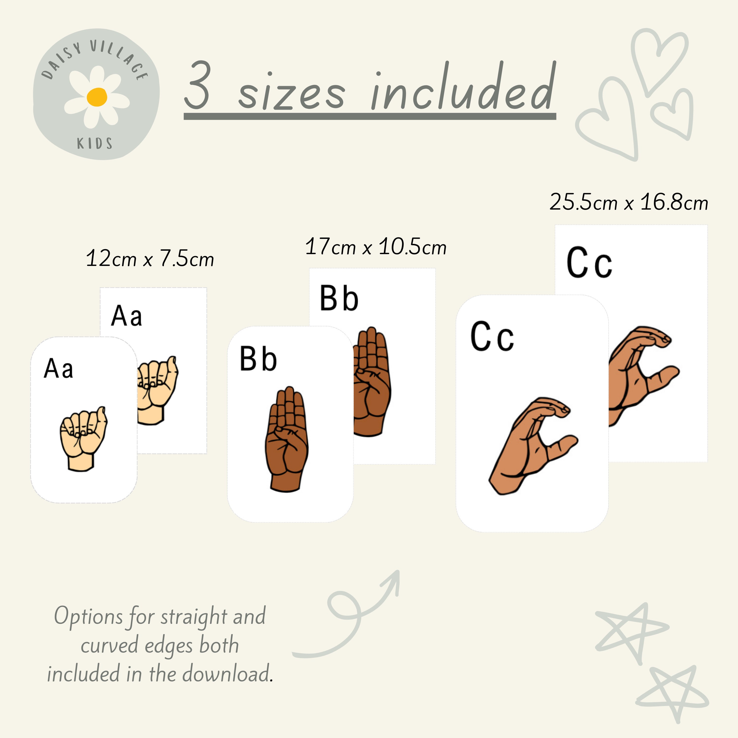 ASL Alphabet Flashcards Printable, Learn American Sign Language ...