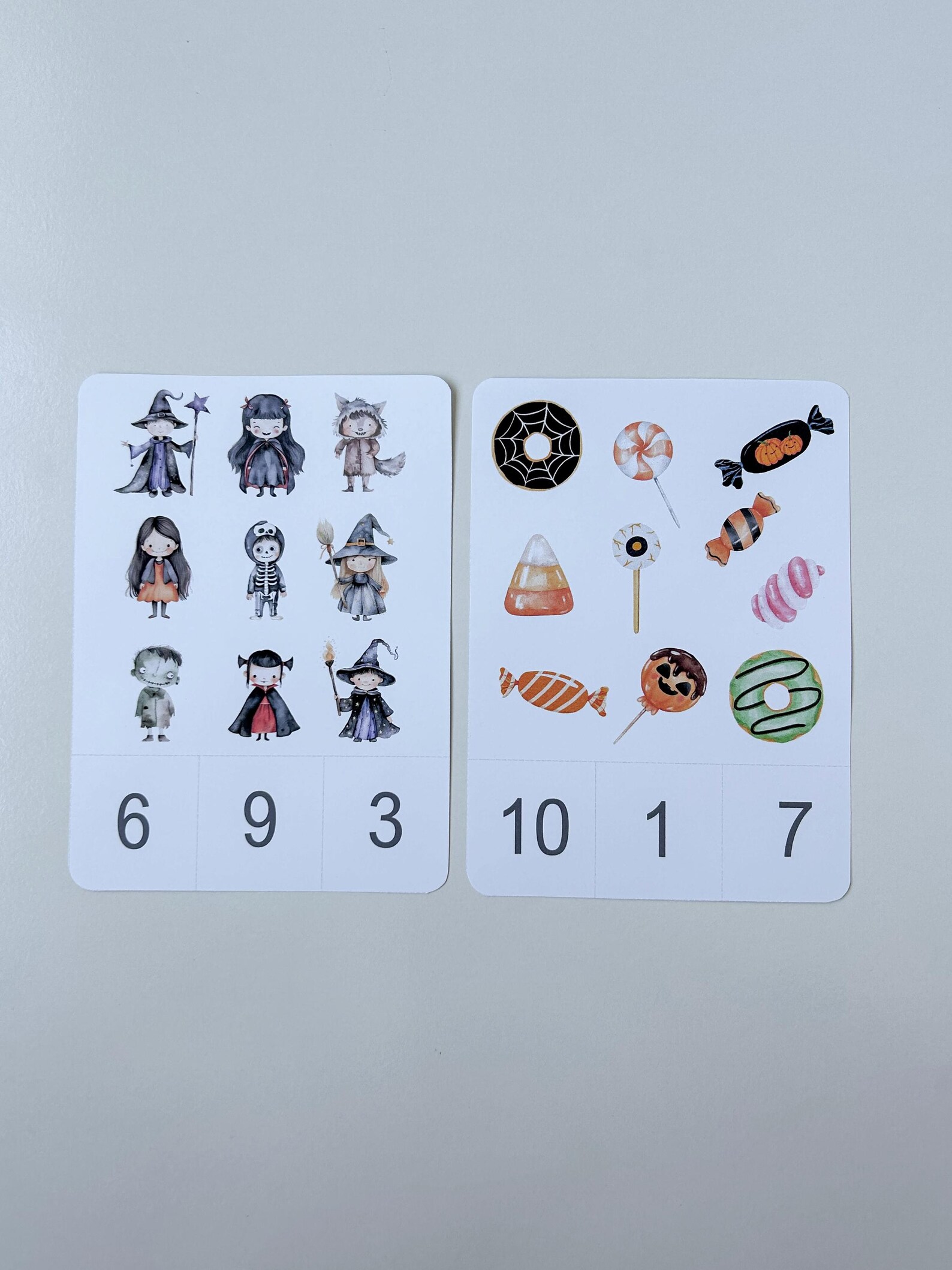 1-10 Halloween Number Peg Matching Printable, Counting for Children ...