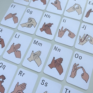 AUSLAN Alphabet Flashcards Printable, Learn Australian Sign Language ...