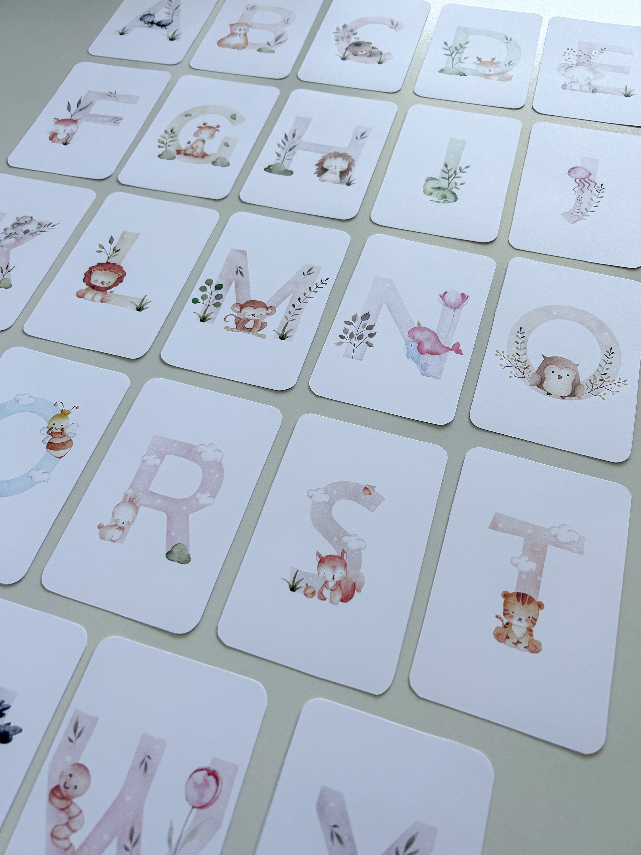 A-Z Animal Alphabet Cards Printable, Cute Animals, Woodlands Theme Abc ...