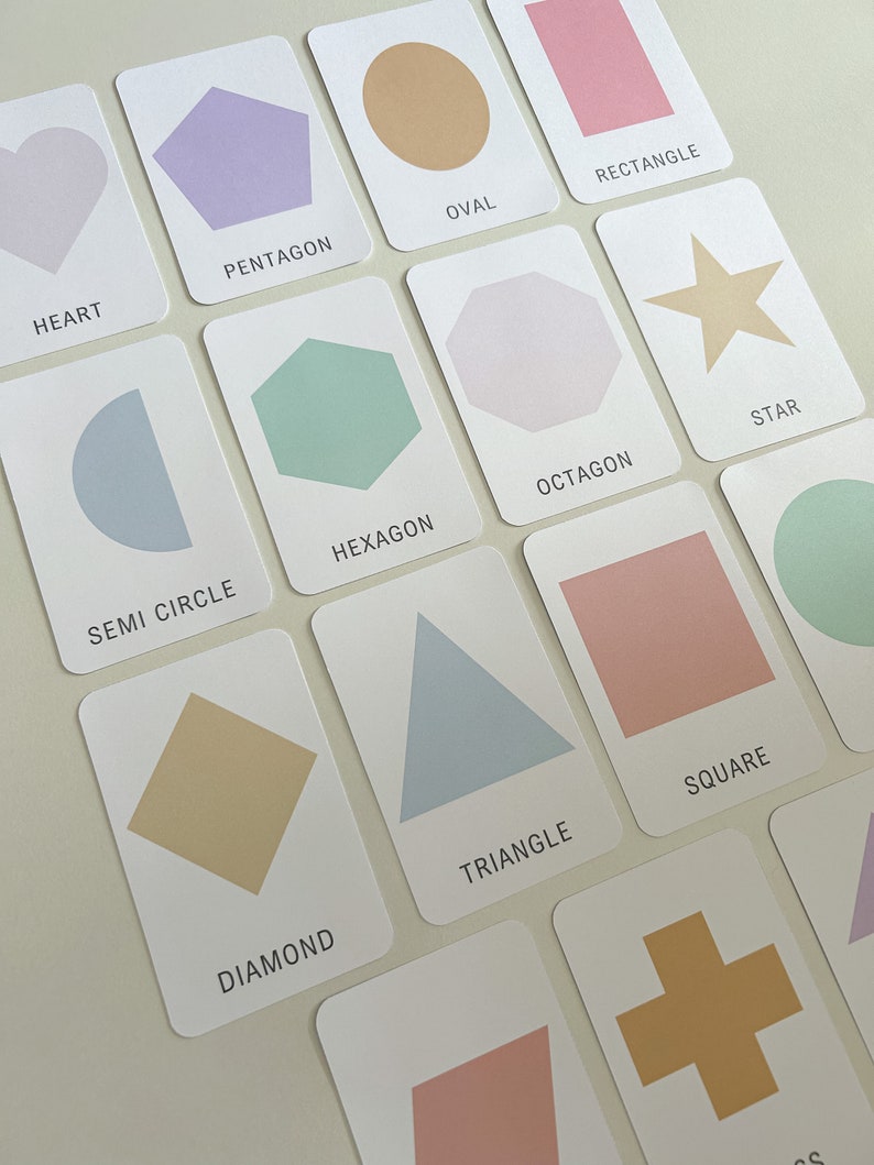 15 Shape Flashcards Printable, Kids Shape Recognition Cards, Children's ...